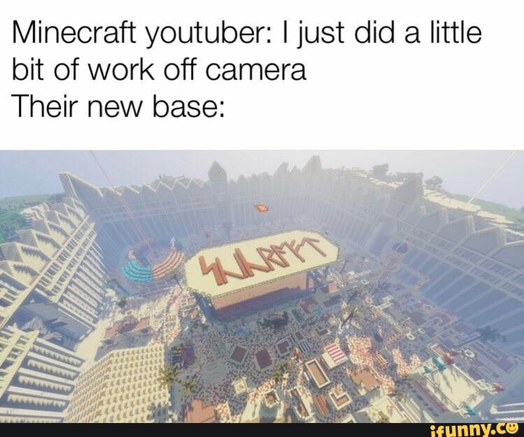 Minecraft youtuber: I just did a little bit of work off camera Their ...