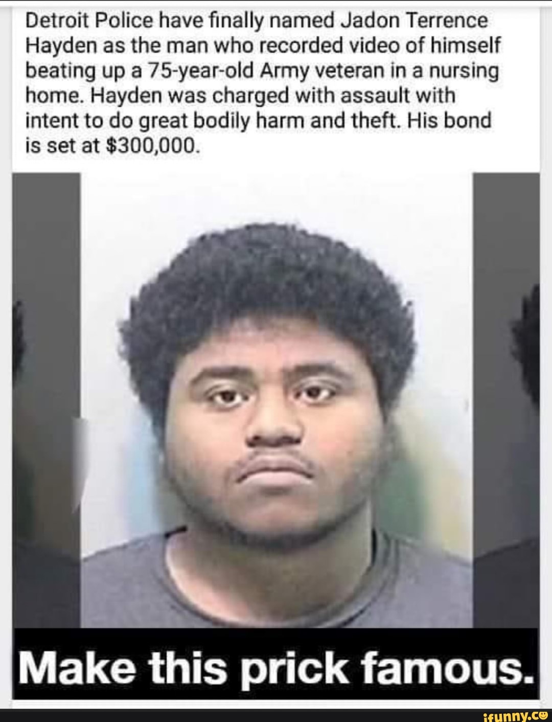 Detroit Police have finally named Jadon Terrence Hayden as the man who ...