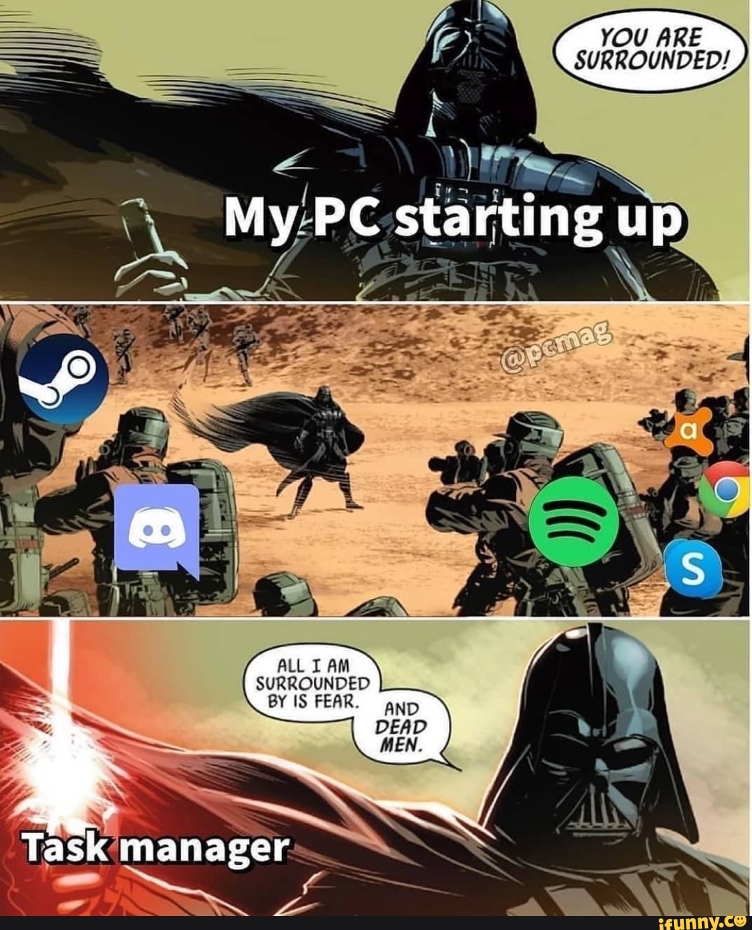 ALL I AM SURROUNDED Task manager BY IS FEAR AND DEAD EN. - iFunny