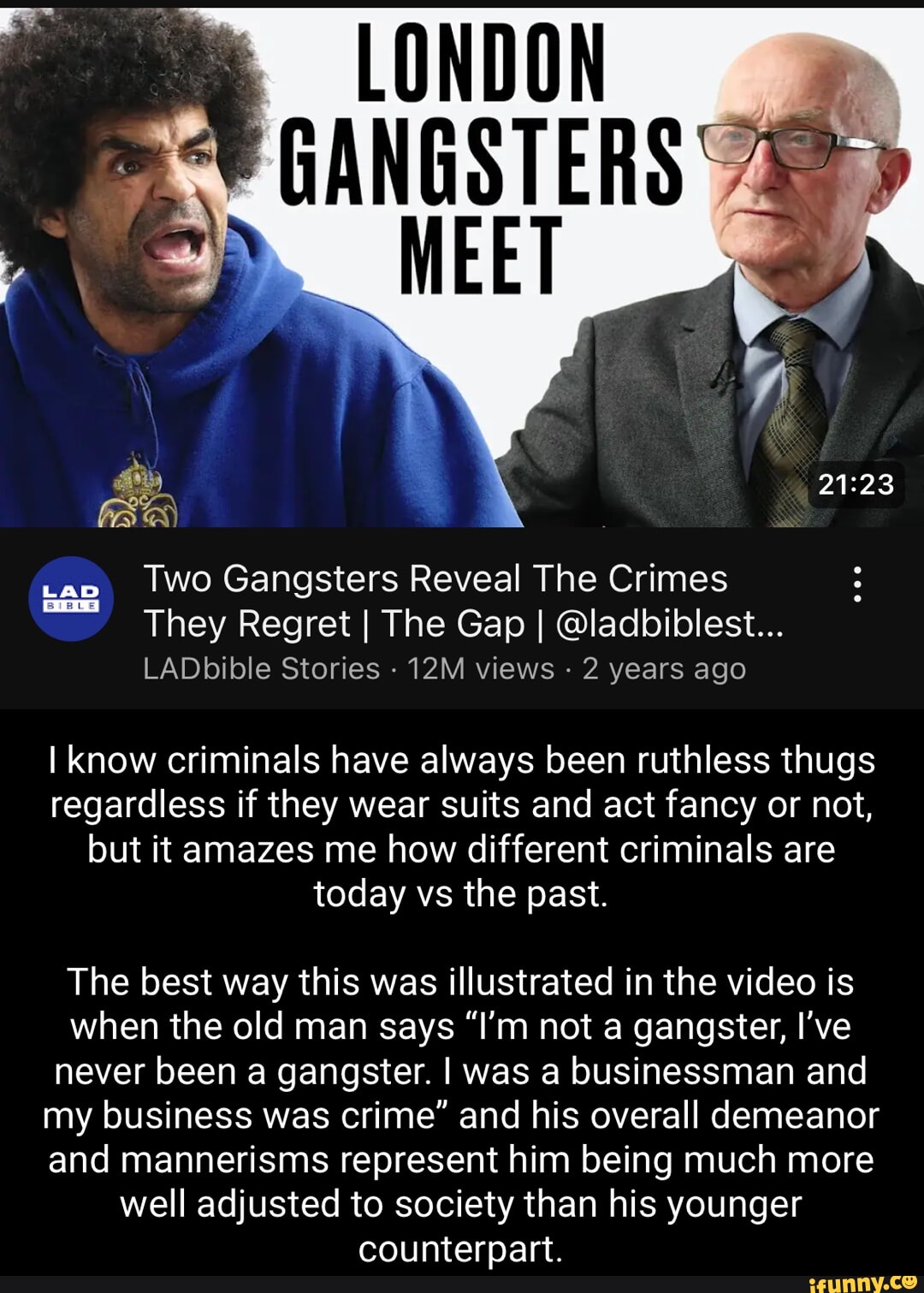 LONDON GANGSTERS MEET tap Two Gangsters Reveal The Crimes They Regret I ...