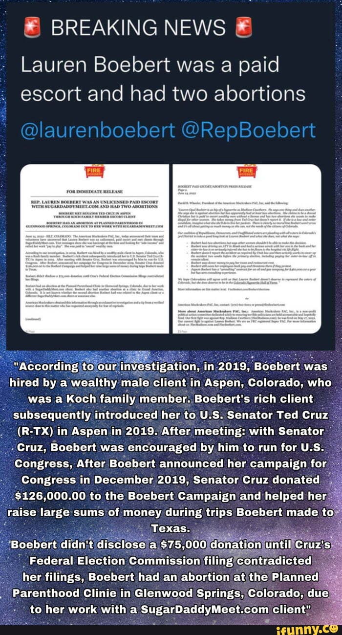 BREAKING NEWS Lauren Boobert @laurenboebert @RepBoebert escort and ...