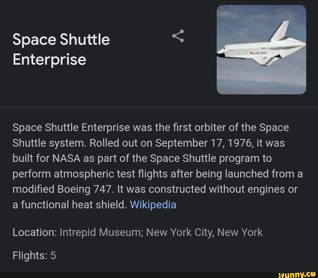 Space Shuttle Enterprise Space Shuttle Enterprise was the first orbiter ...