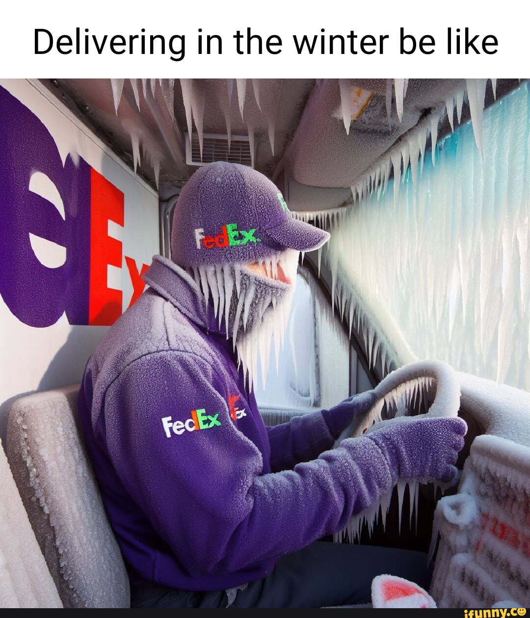 Delivering in the winter be like 'AV - iFunny