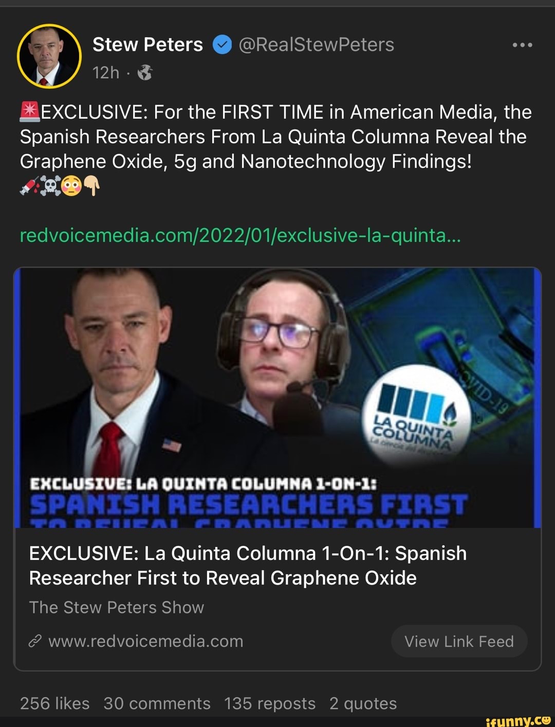 Stew Peters @ @RealStewPeters EXCLUSIVE: For the FIRST TIME in American ...