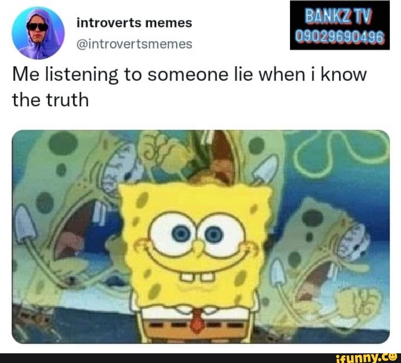 Introverts memes @introvertsmemes Me listening to someone lie when i ...