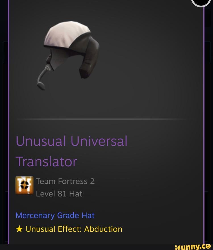 Unusual Universal Translator Team Fortress 2 Level 81 Hat Mercenary ...
