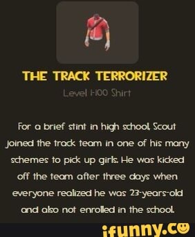 THE TRACK TERRORIZER For a brief stint in high school Scout Joined the ...