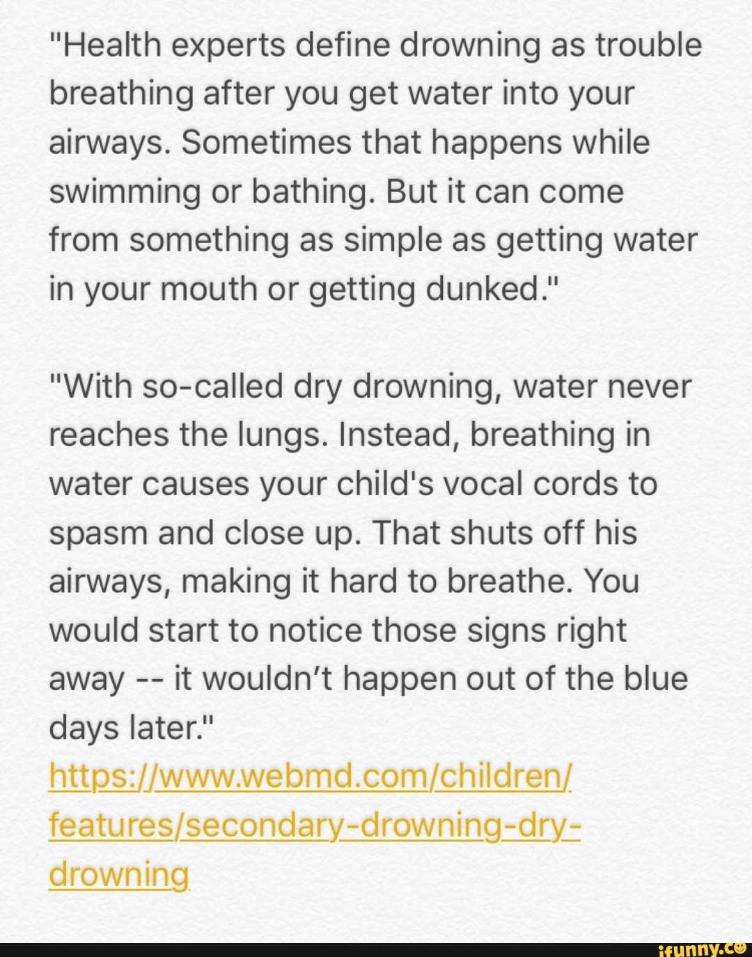 "Health experts define drowning as trouble breathing after you get ...