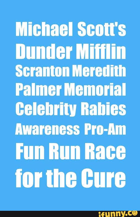 Michael Scott's Dunder Mifflin Scranton Meredith Palmer Memorial ...