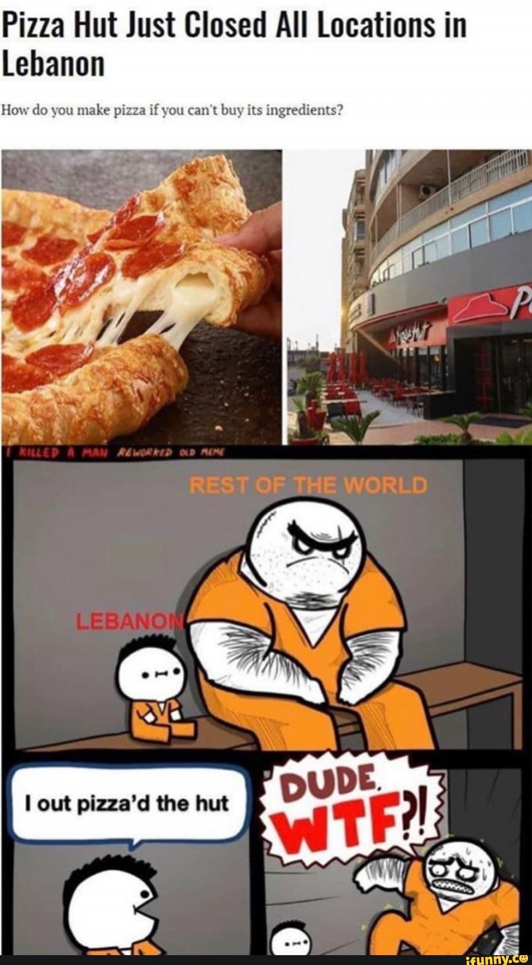 Pizza Hut Just Closed All Locations in Lebanon How do you make pizza if ...