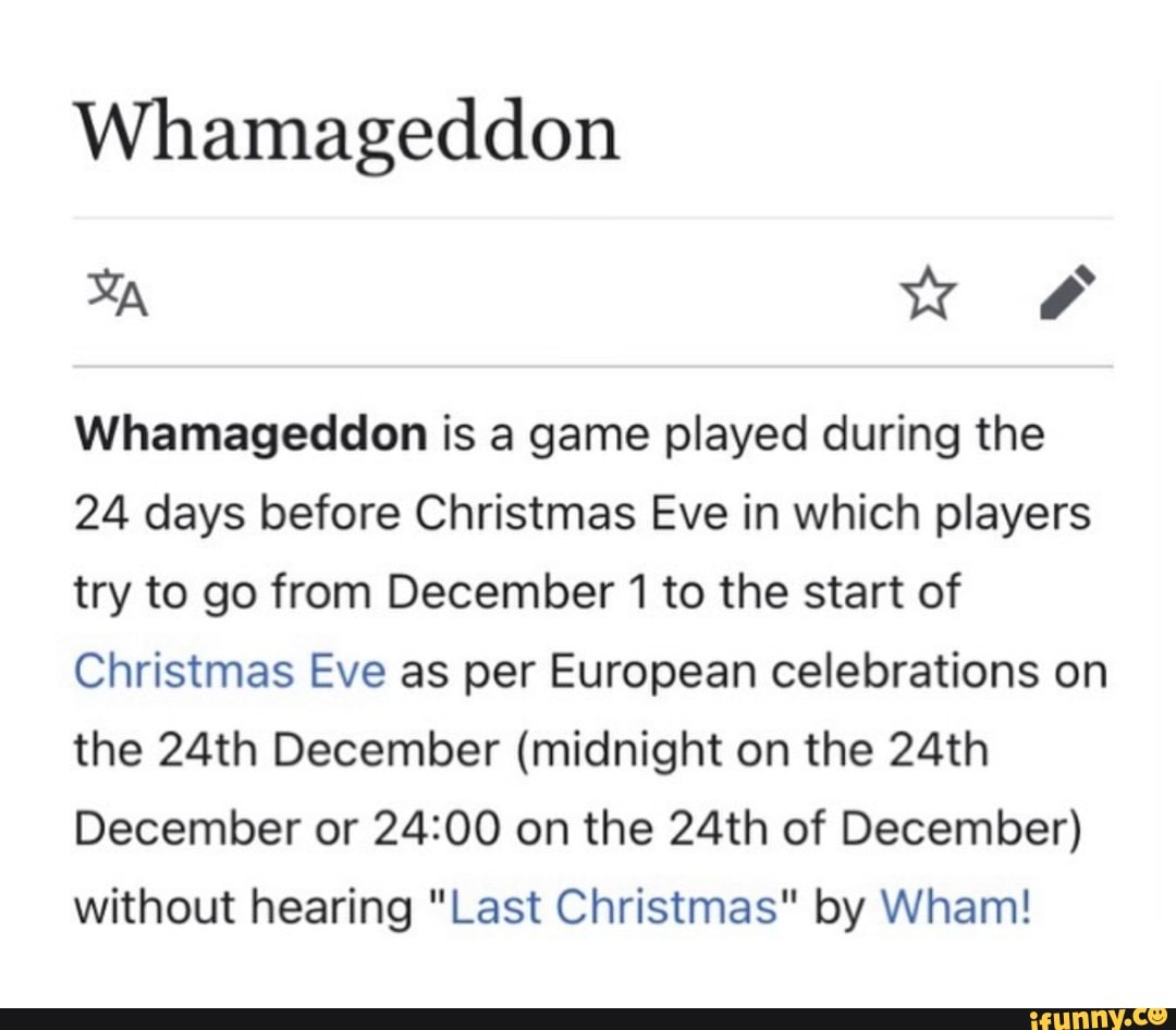 Whamageddon Mp al Whamageddon is a game played during the 24 days ...