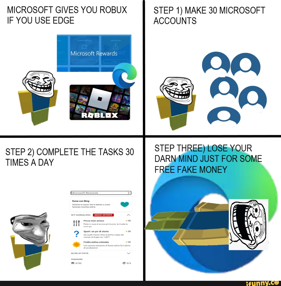 MICROSOFT GIVES YOU ROBUX IF YOU USE EDGE Microsoft Rewards STEP 1 ...