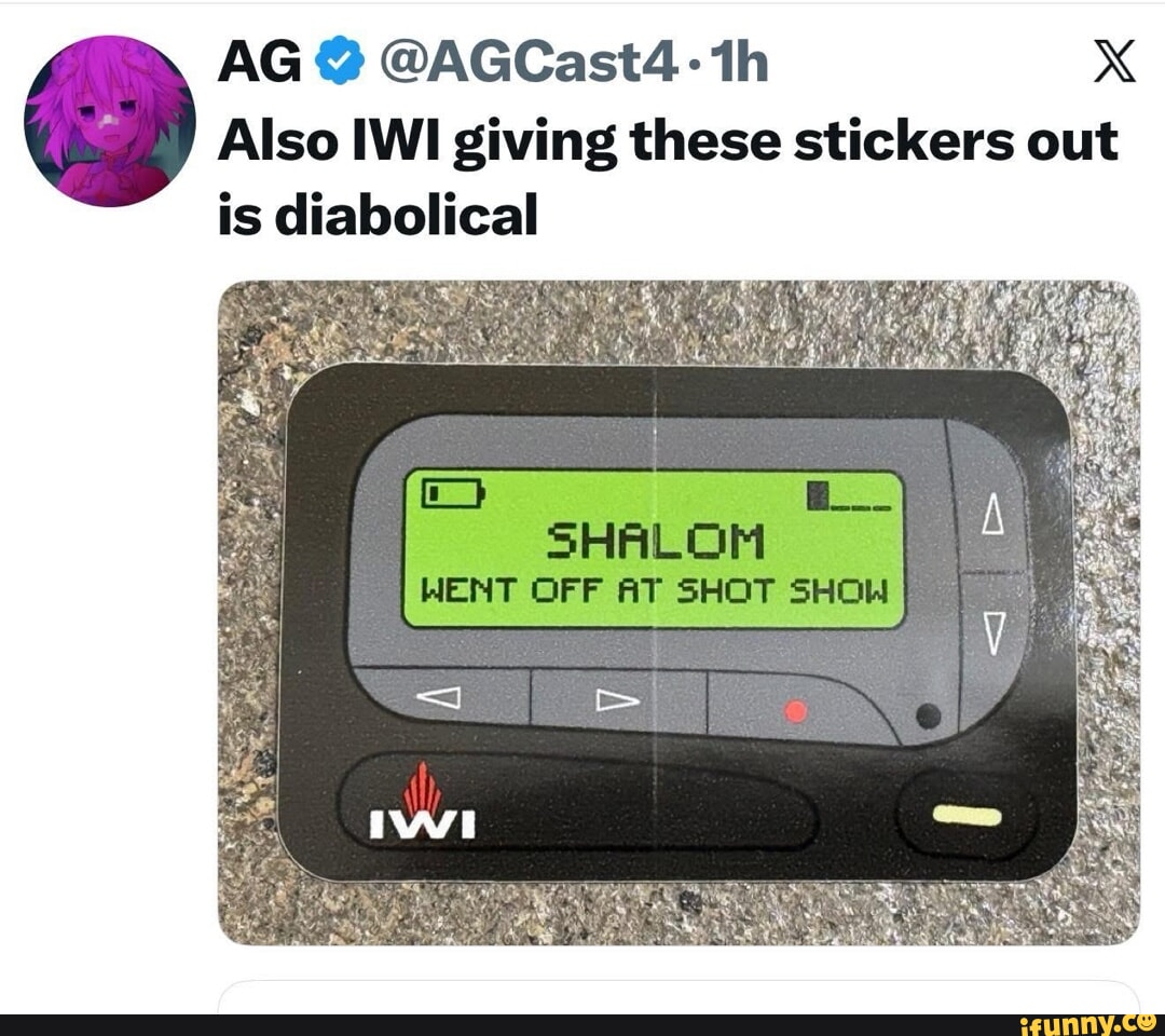 AG @ @AGCast4- th Also IWI giving these stickers out is diabolical ...