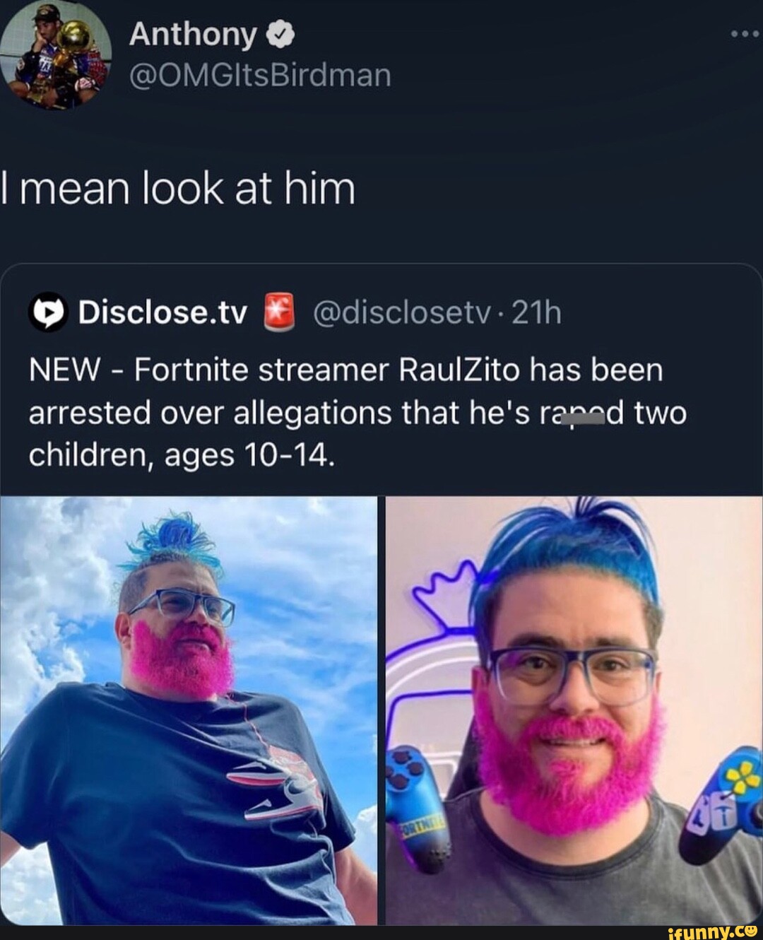 Anthony @ I mean look at him Disclose ty NEW - Fortnite streamer ...