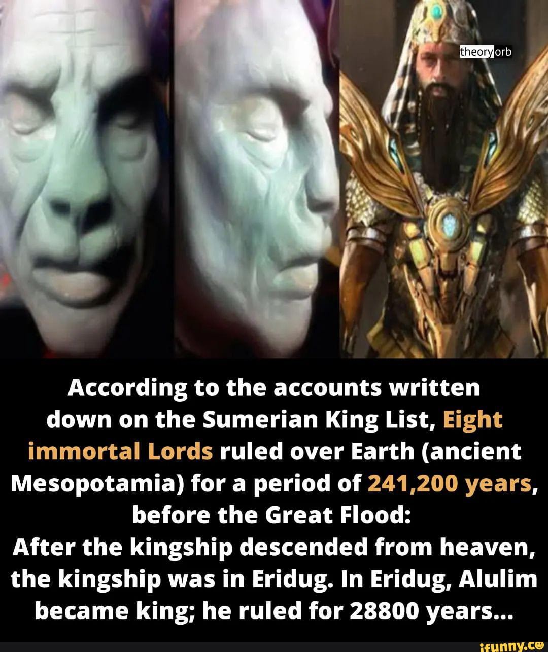 SS According to the accounts written down on the Sumerian King List ...