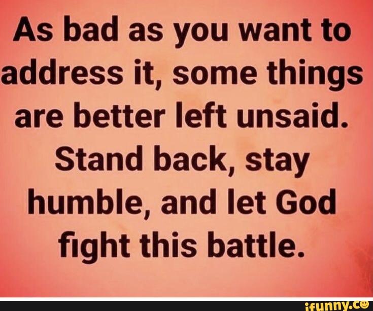 As bad as you want to address it, some things are better left unsaid ...