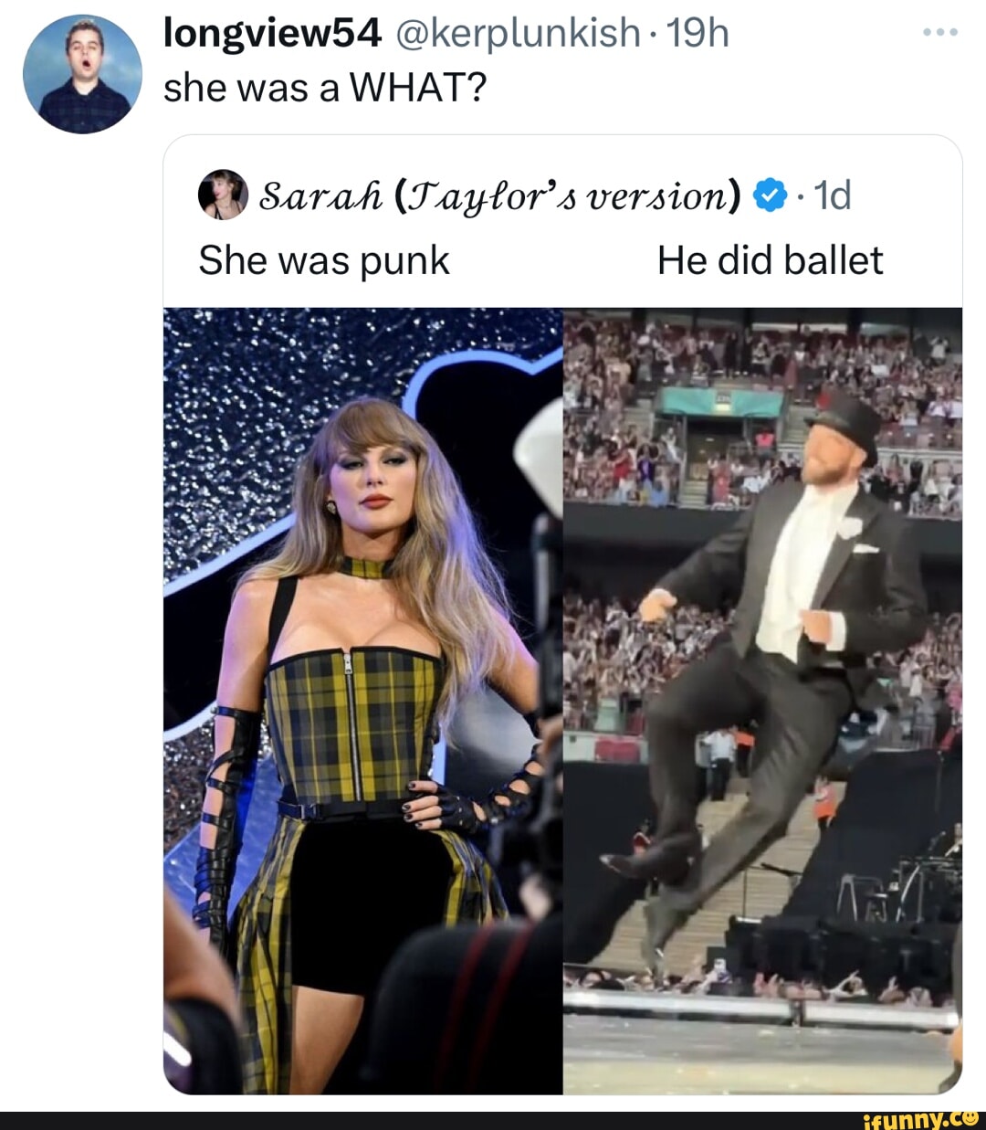 Longview54 @kerplunkish: she was a WHAT? Sarah (Taylor's version) Id ...