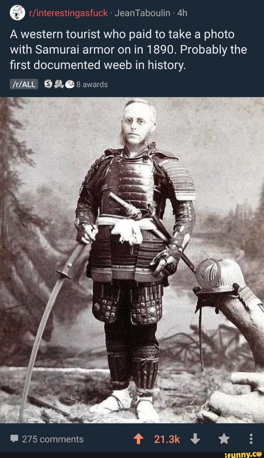 JeanTaboulin A western tourist who paid to take a photo with Samurai ...