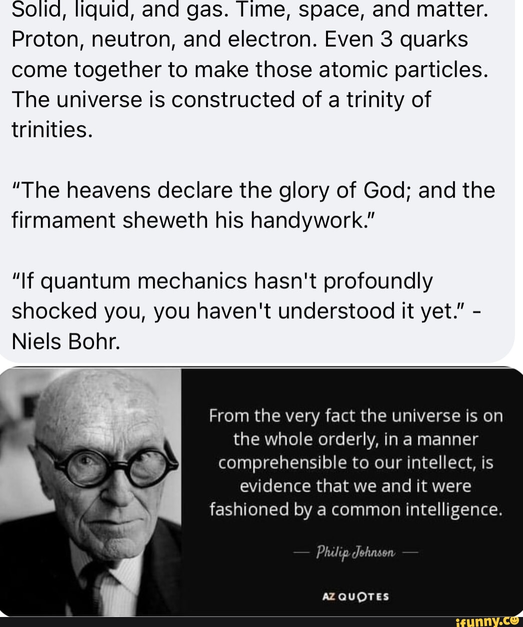 Solid, liquid, and gas. Time, space, ana matter. Proton, neutron, and ...