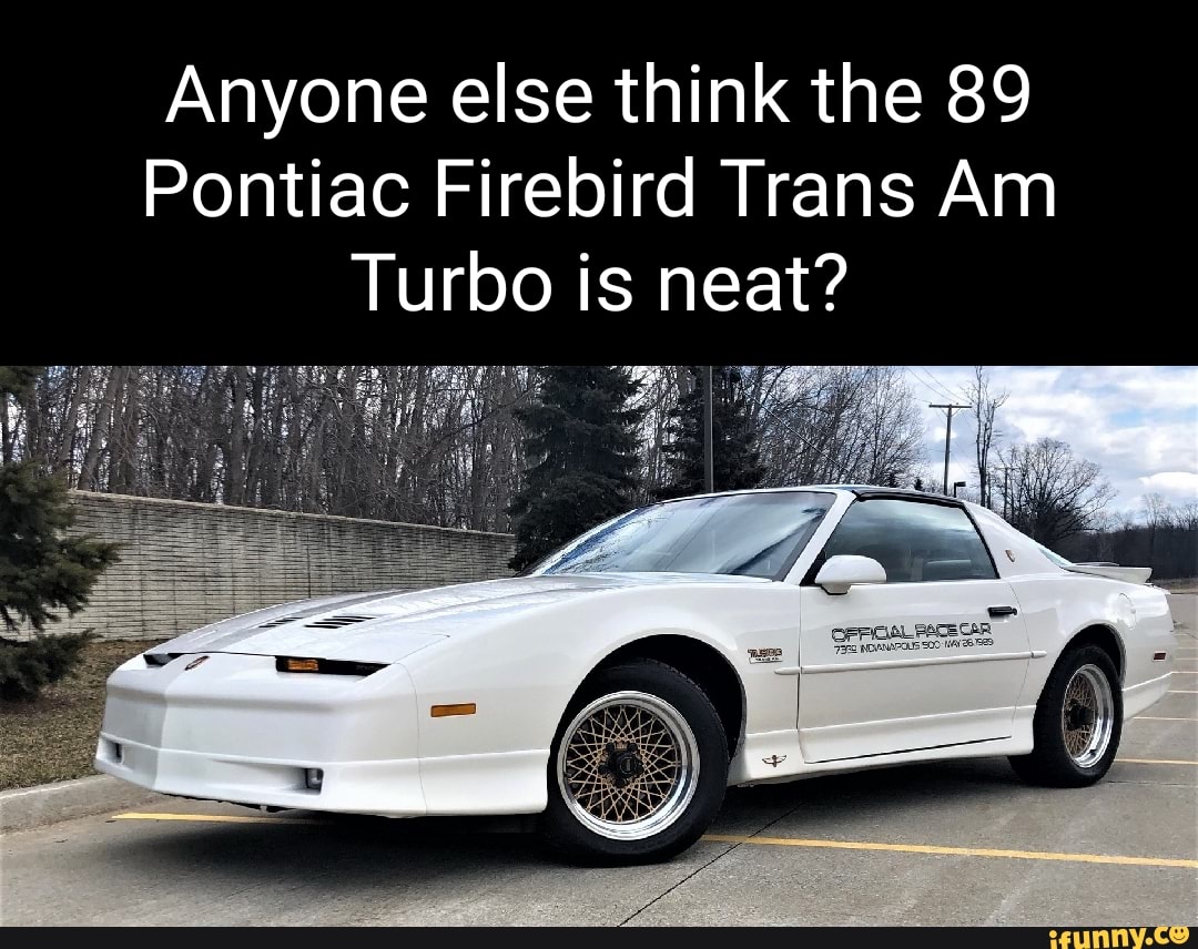 Anyone else think the 89 Pontiac Firebird Trans Am Turbo is neat? - iFunny