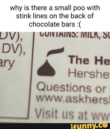 Why is there a small poo with stink lines on the back of chocolate bars ...