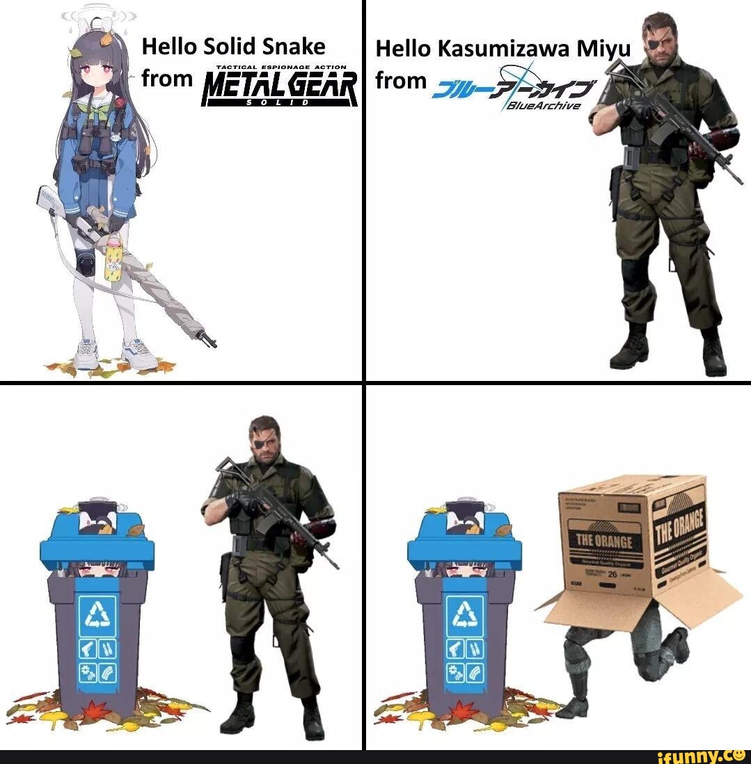 Hello Solid Snake from METALGEAR Hello Kasumizawa Miyu from - iFunny
