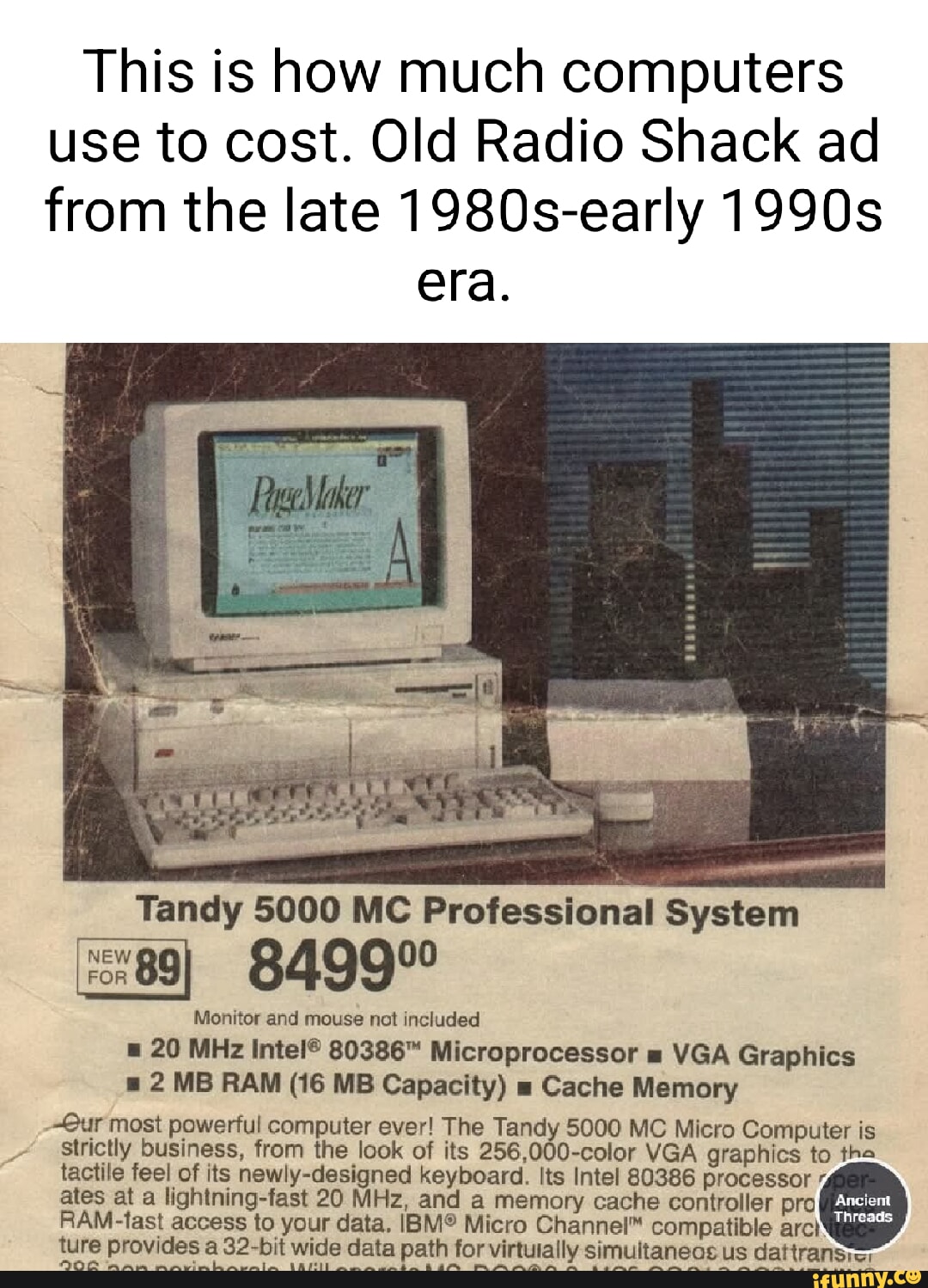 This is how much computers use to cost. Old Radio Shack ad from the ...