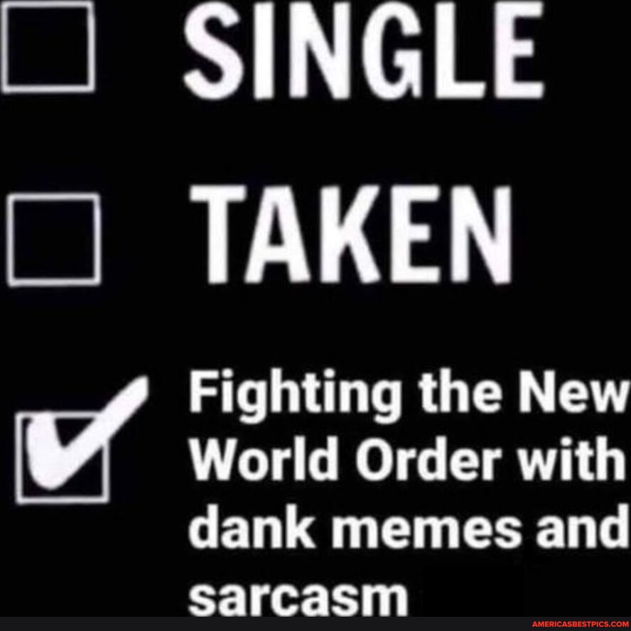 SINGLE TAKEN Fighting the New World Order with dank memes and sarcasm ...
