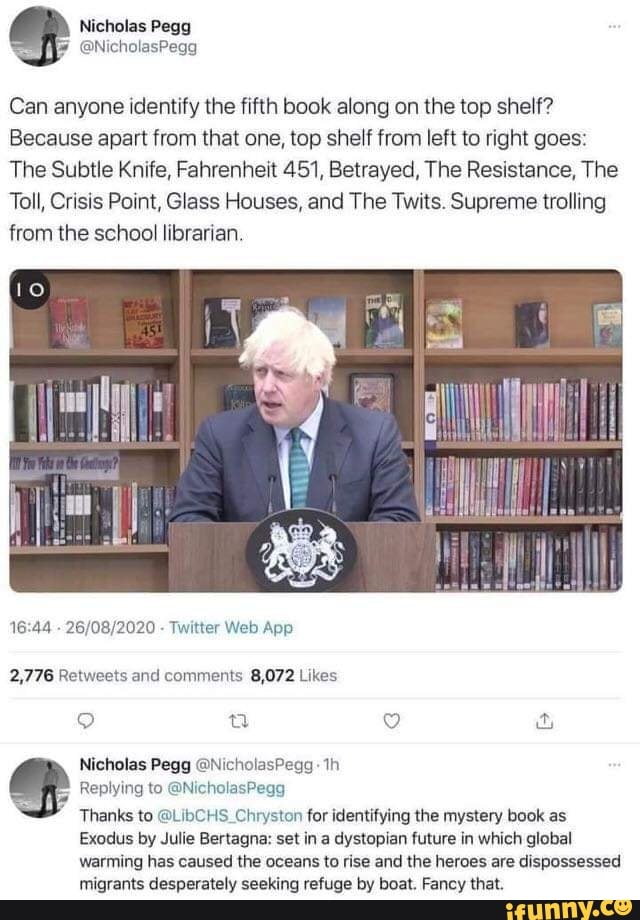 Nicholas Pegg Can anyone identify the fifth book along on the top shelf ...