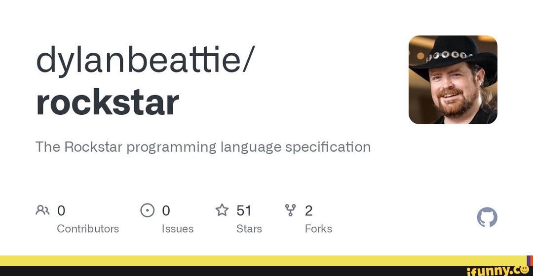 Dylanbeattie/ rockstar The Rockstar programming language specification ...