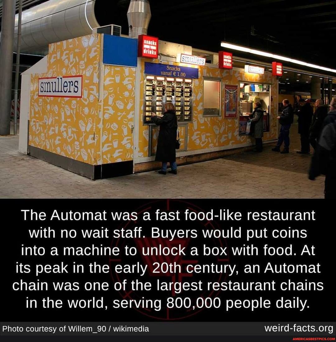 The Automat was a fast food-like restaurant with no wait staff. Buyers ...