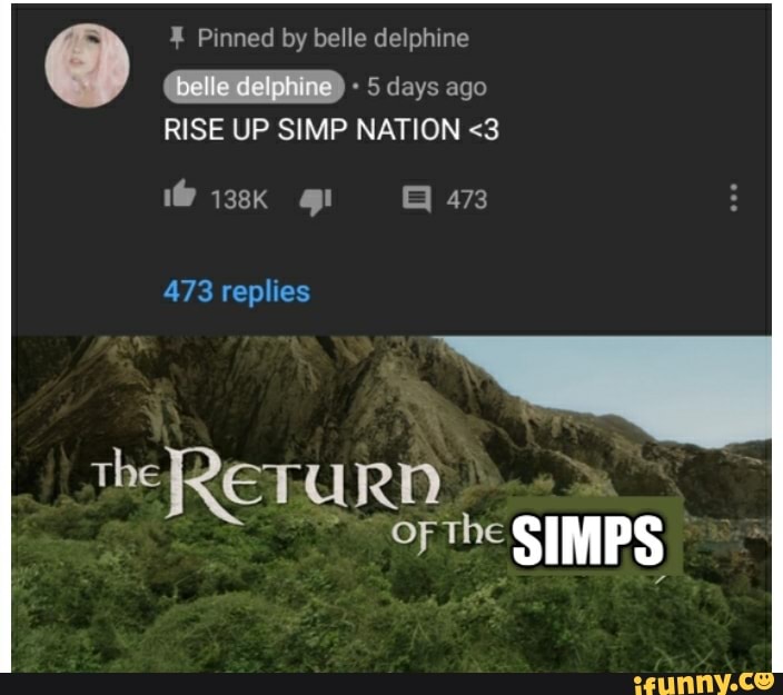 Pinned by belle delphine 5 200 RISE UP SIMP NATION