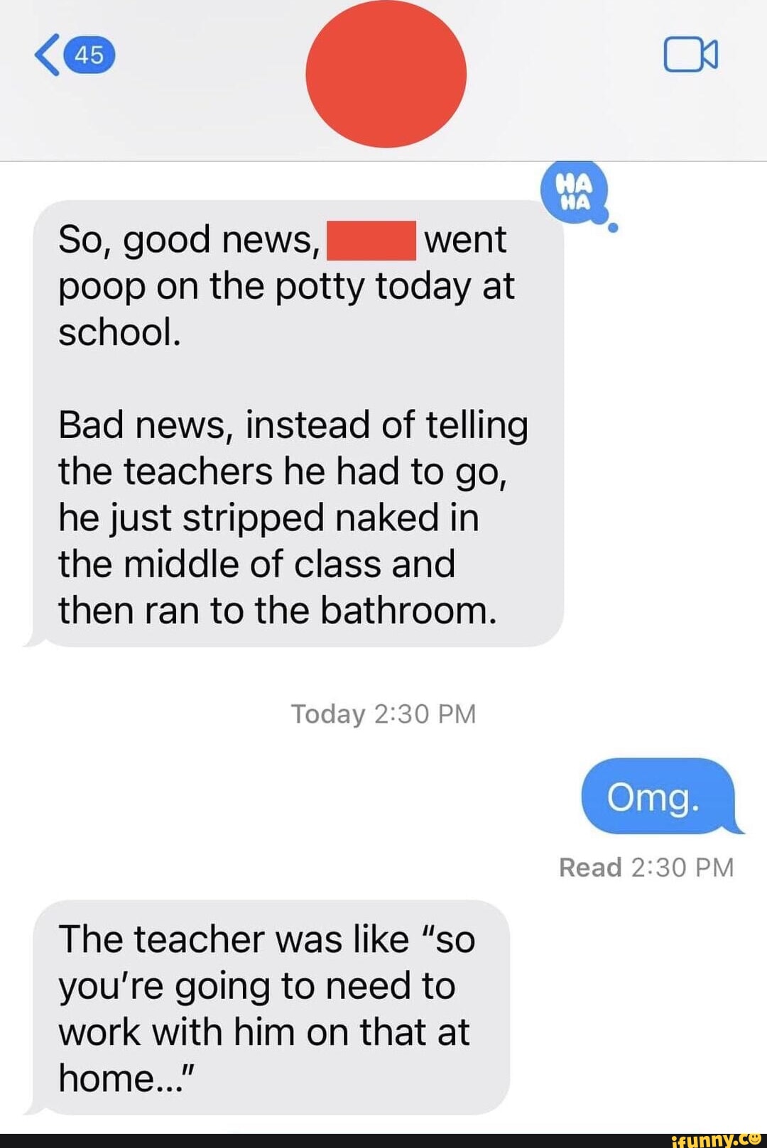 So, good news, I went poop on the potty today at school. Bad news ...