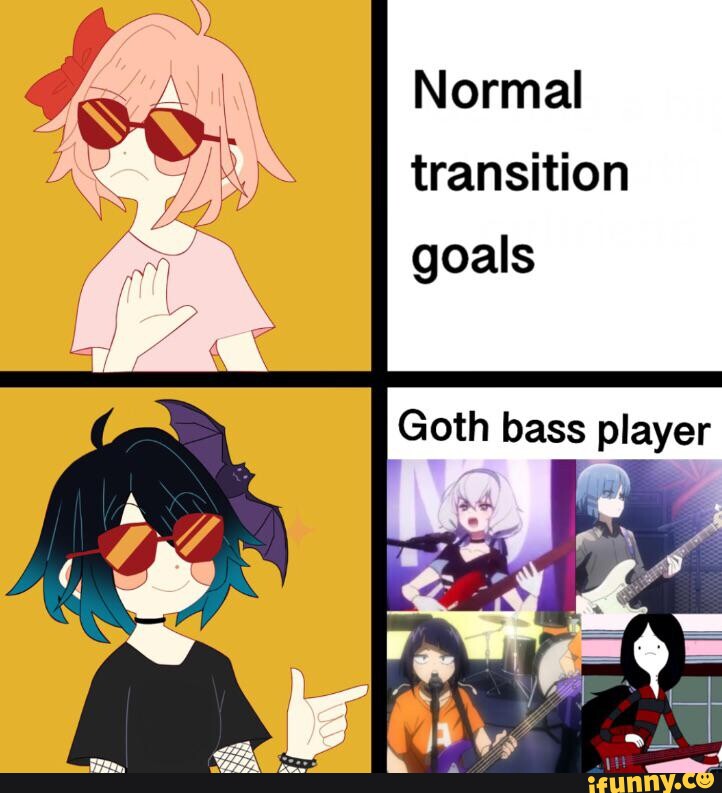 Eggirl - Normal transition goals Goth bass player - iFunny