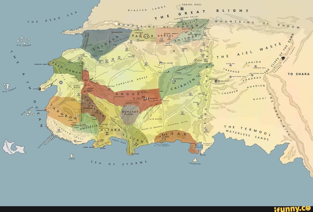 Wheel of Time Map Including the Aiel Waste - SHAYOL GHUL REAT VALLEY ...
