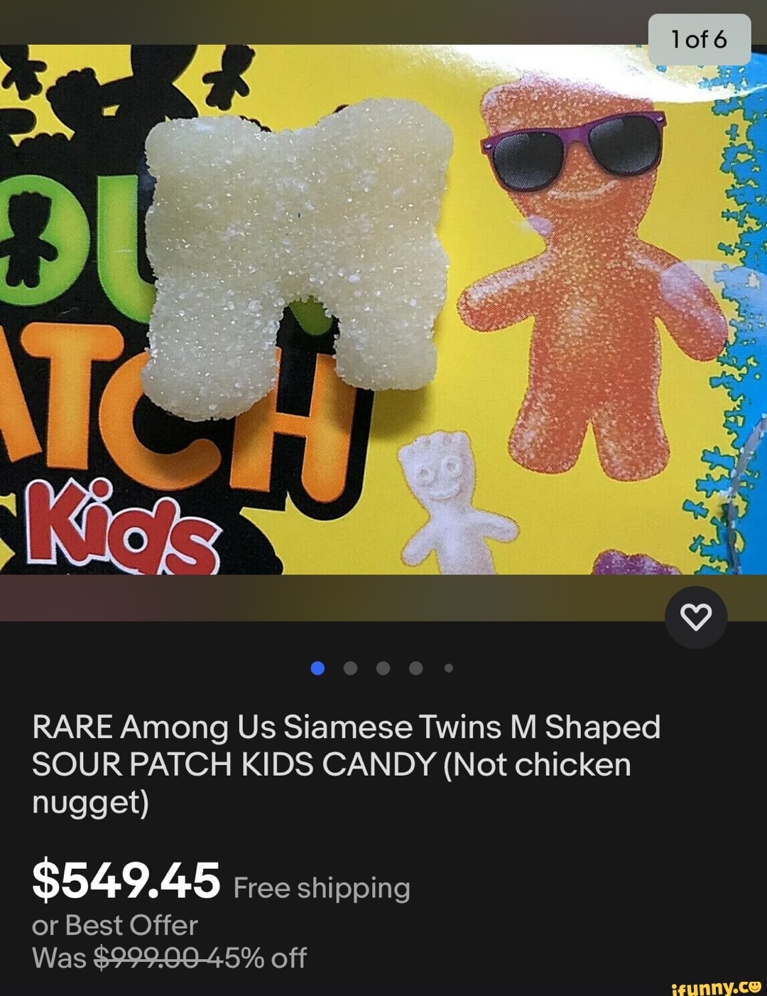 RARE Among Us Siamese Twins M Shaped SOUR PATCH KIDS CANDY (Not chicken ...