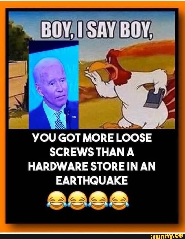 YOU GOT MORE LOOSE SCREWS THAN A HARDWARE STORE IN AN EARTHQUAKE - iFunny