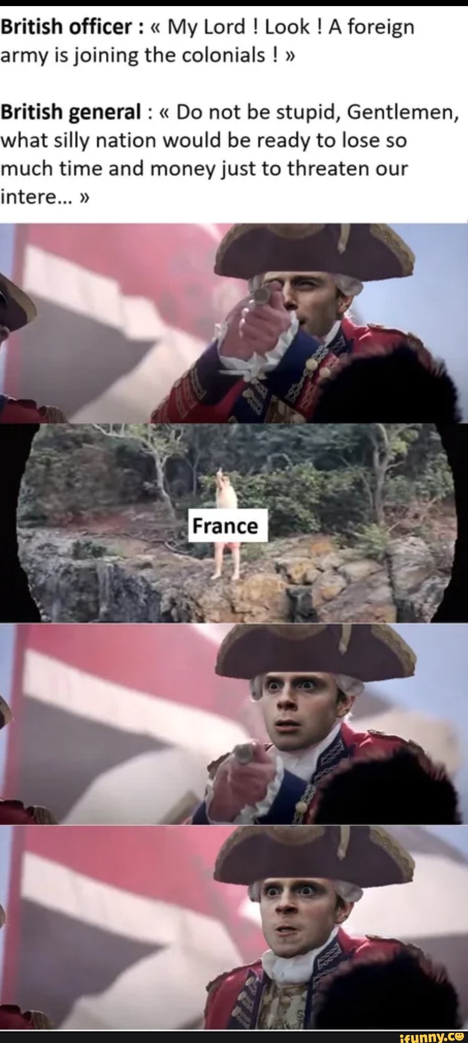 British officer " My Lord ! Look ! A foreign army is joining the ...