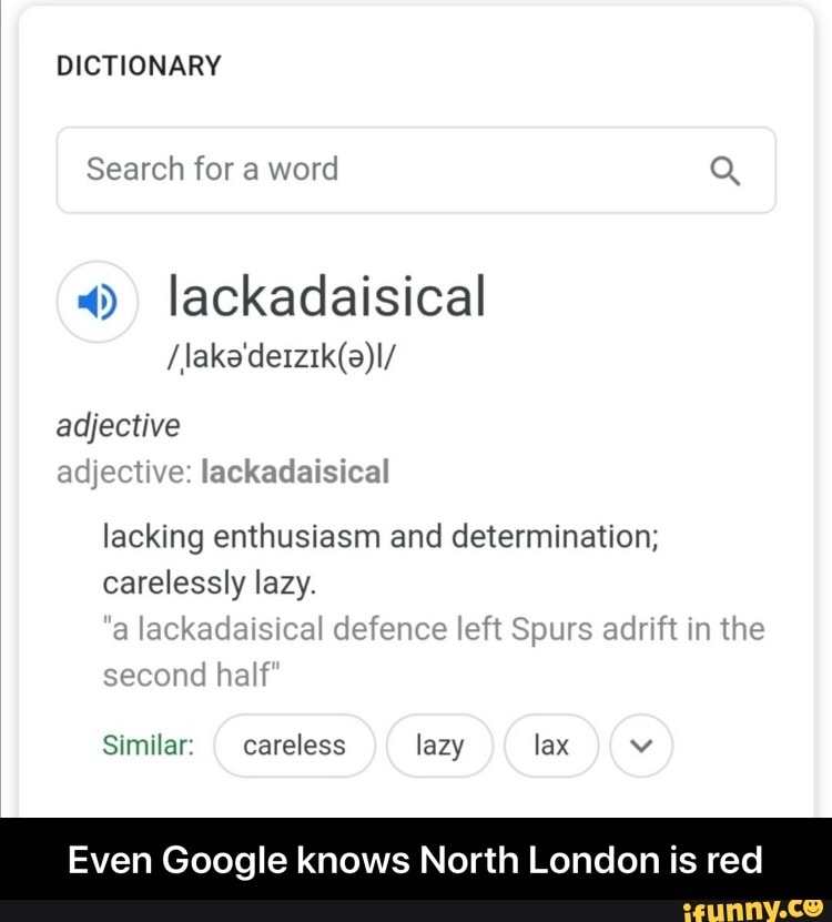 Lackadaisical Definition