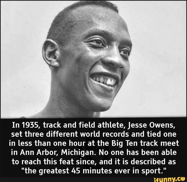 In 1935, track and field athlete, Jesse Owens, set three different ...