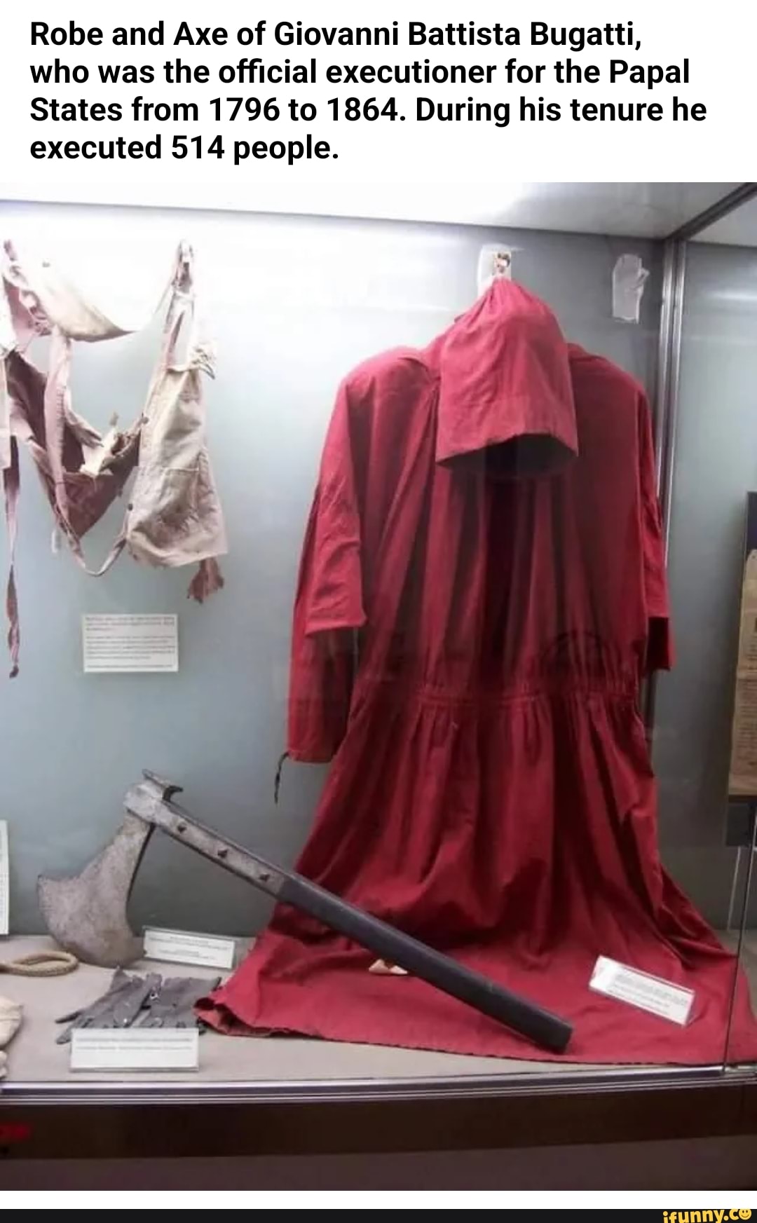 Robe and Axe of Giovanni Battista Bugatti, who was the official ...