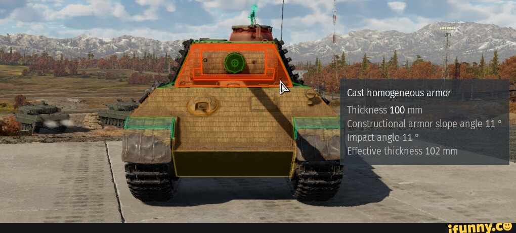 Cast homogeneous armor Thickness 100 mm Constructional armor slope ...