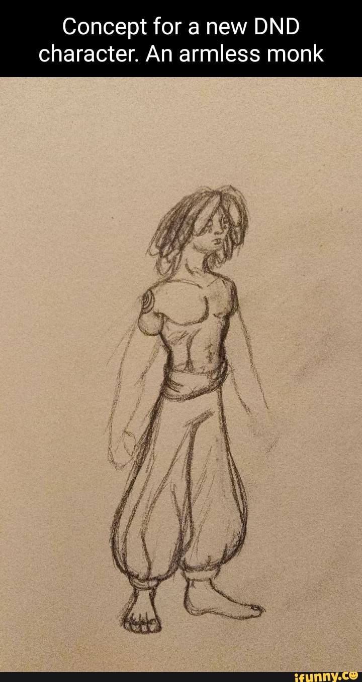 Concept for a new DND character. An armless monk - iFunny