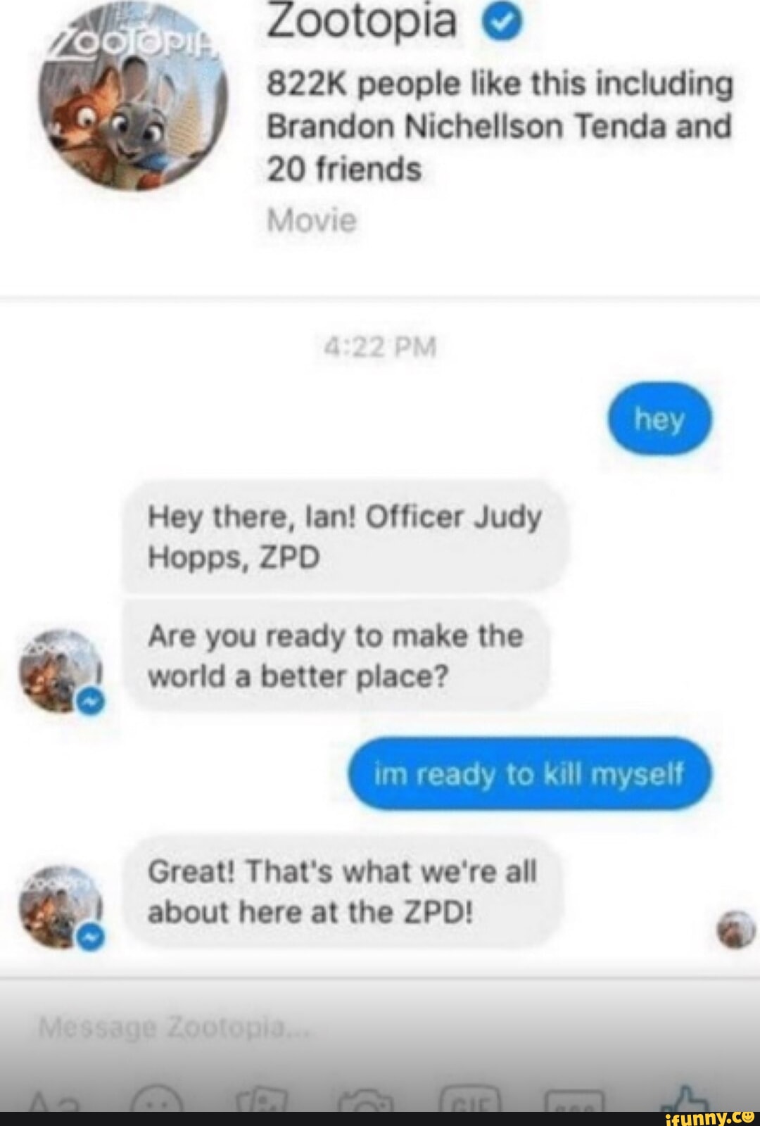 Zootopia @ 822K people like this including Brandon Nichellson Tenda and ...