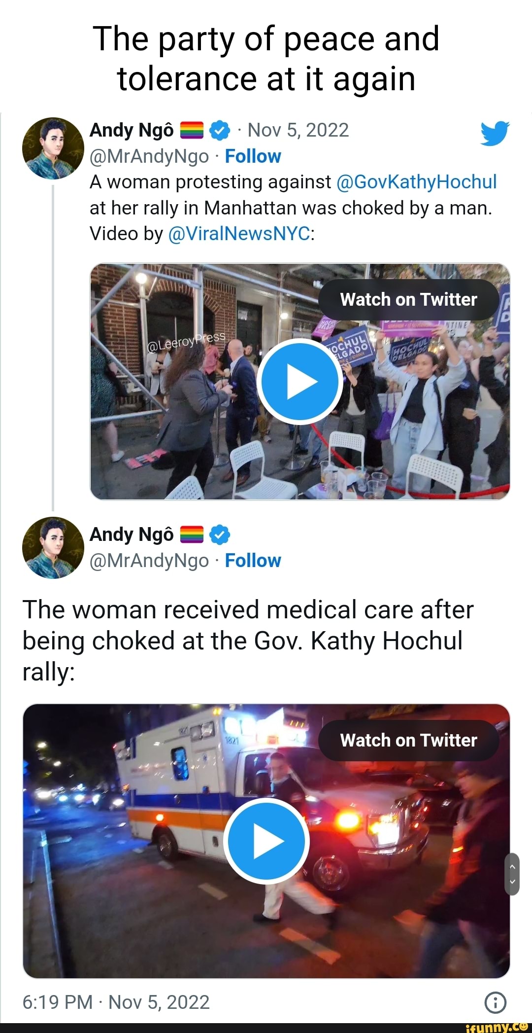 The party of peace and tolerance at it again Andy Ng66 SS @ Nov 5, 2022 ...