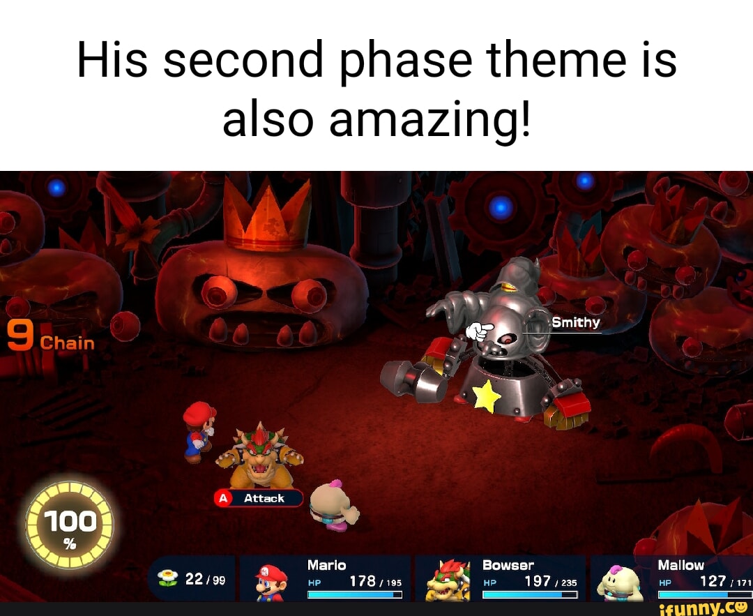 His second phase theme is also amazing! Smithy Bowser allow EX S) Chain ...