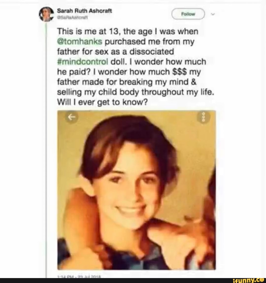 Sarah Ruth Ashcraft This is me at 13, the age was when @tomhanks ...