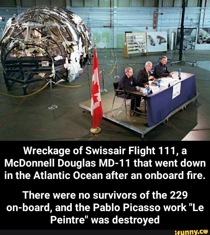Wreckage of Swissair Flight 111, a McDonnell Douglas MD-11 that went ...