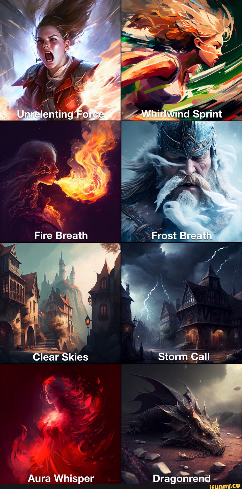 Unrelenting Whirlwind Sprint Fire Breath Frost Breath Clear Skies Storm ...