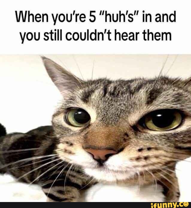 When you're 5 "huh's" in and you still couldn't hear them - iFunny